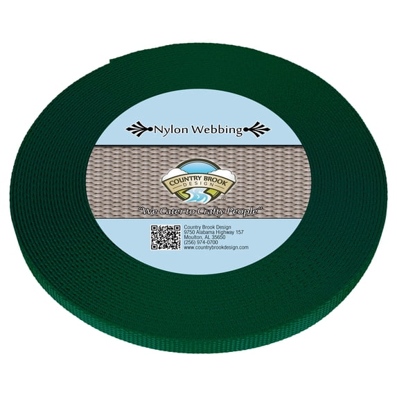 Country Brook Design® 3/8 Inch Evergreen Heavy Duty Nylon Webbing, 20 ...