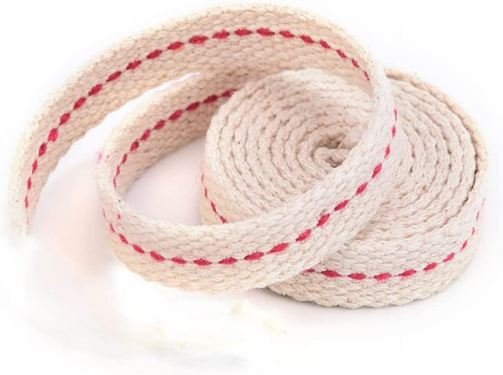 3/8 Inch Flat Cotton Wick Oil Lamp Wick Burner with Red Stitch for ...