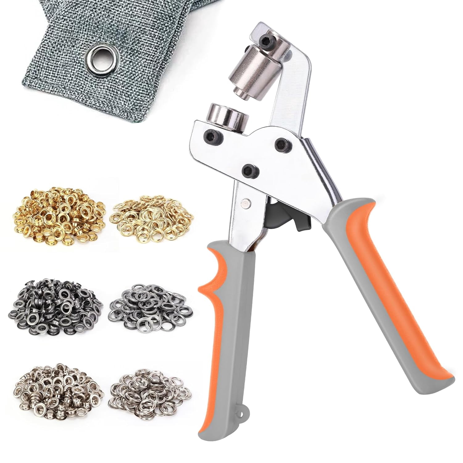 3/8 Inch Grommet Tool Kit, Eyelet Kit Press Pliers (10mm) Punch Hole ...