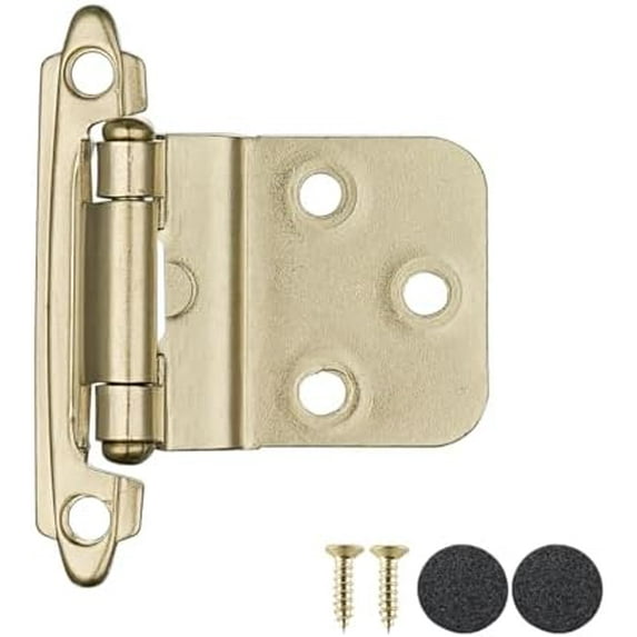 3/8 Inch Inset Cabinet Door Hinges Gold, 20 Pack 10 Pairs Flush Face ...
