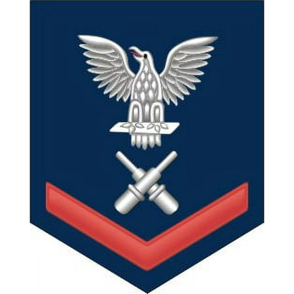 3.8 Inch Navy Red E-4 Gunner's Mate GM Decal Sticker - Walmart.com