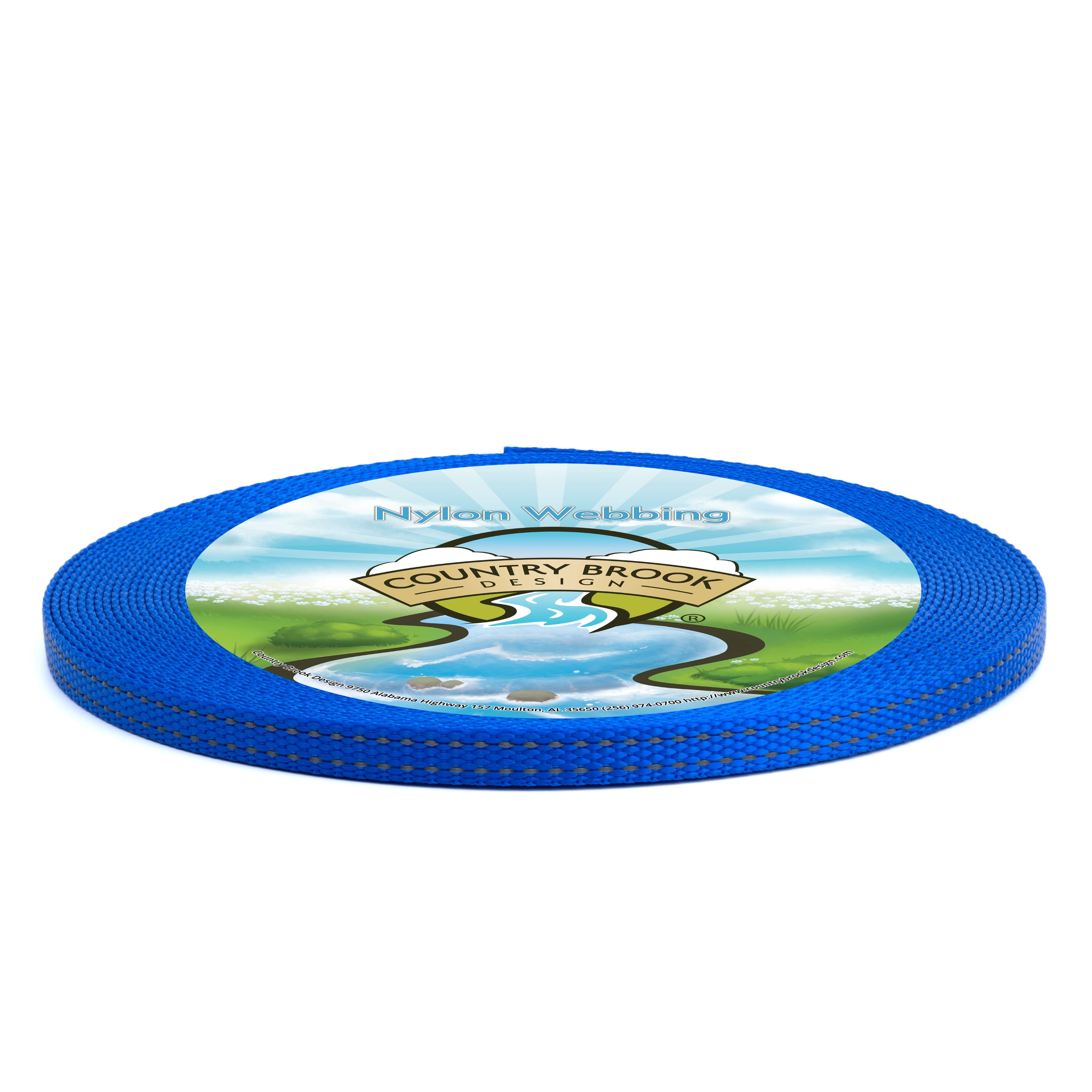 Country Brook Design® 3/8 Inch Royal Blue Reflective Nylon Webbing, 10 ...