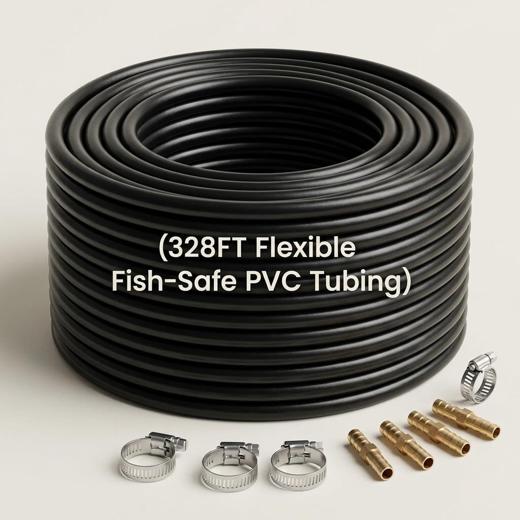 3/8 Inch Self Sinking Aeration Hose, 328 Ft PVC Tubing With 4 Stainless ...