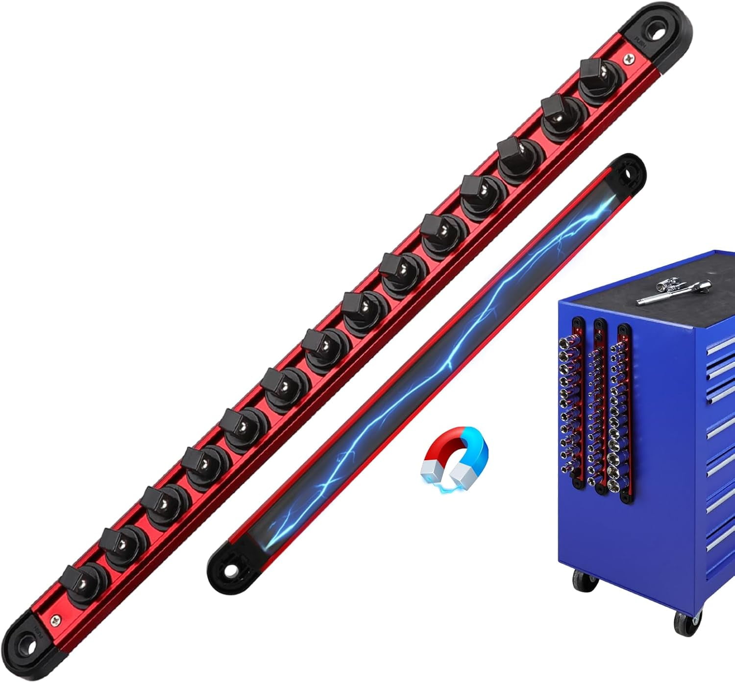 3/8-Inch Socket Organizer Rail, Alloy Socket Rail, Sockets Holder with ...