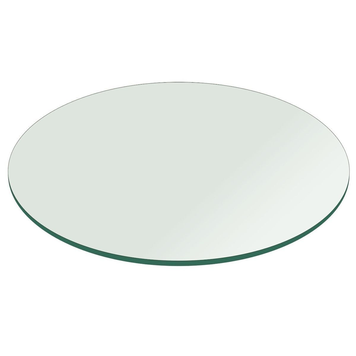 3/8" Inch Thick Clear Tempered Glass Table Top with Flat Polished Edge ...