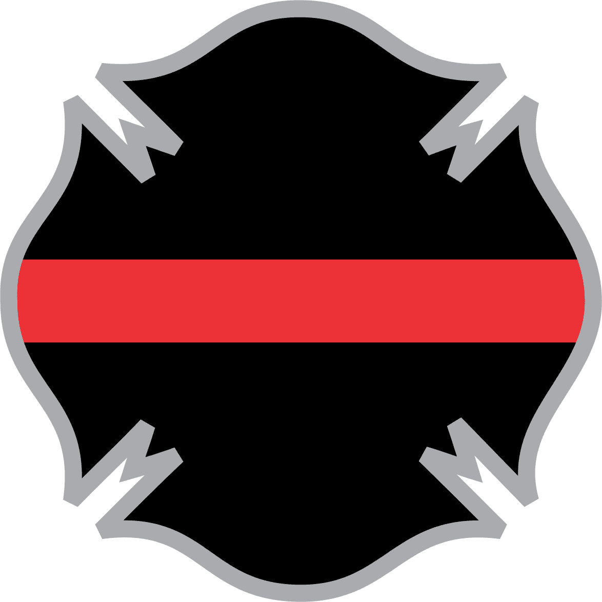 3.8 Inch Thin Red Line Firefighter Cross Decal - Walmart.com