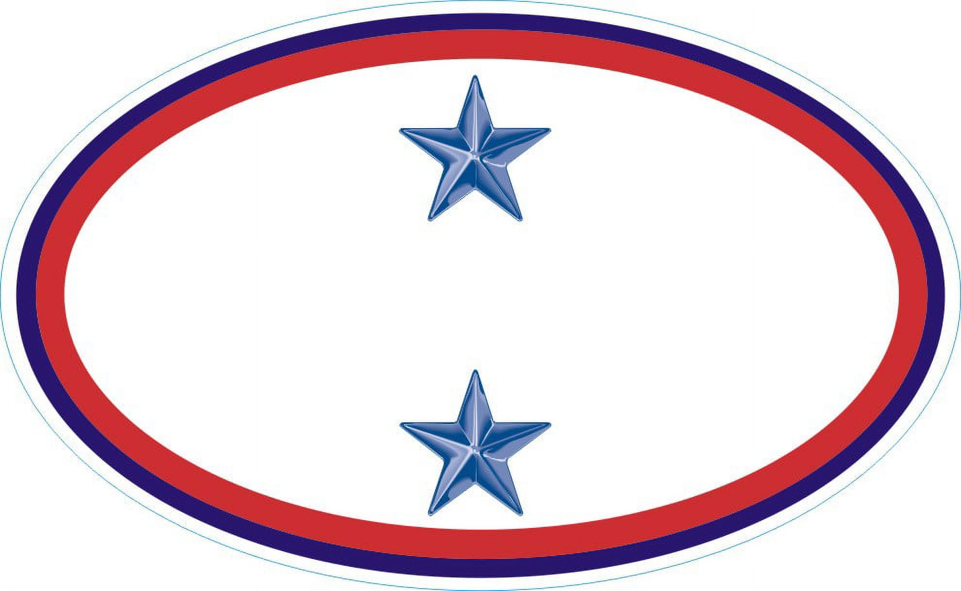 3.8 Inch Two Blue Star Service Banner Oval Decal - Walmart.com