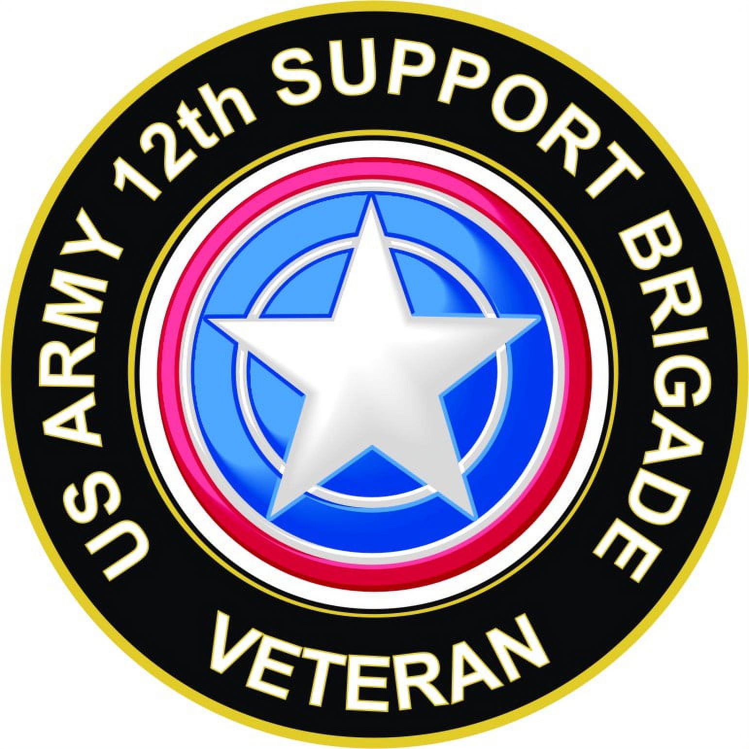 3.8 Inch U.S. Army 12th Support Brigade Veteran Sticker Decal - Walmart.com