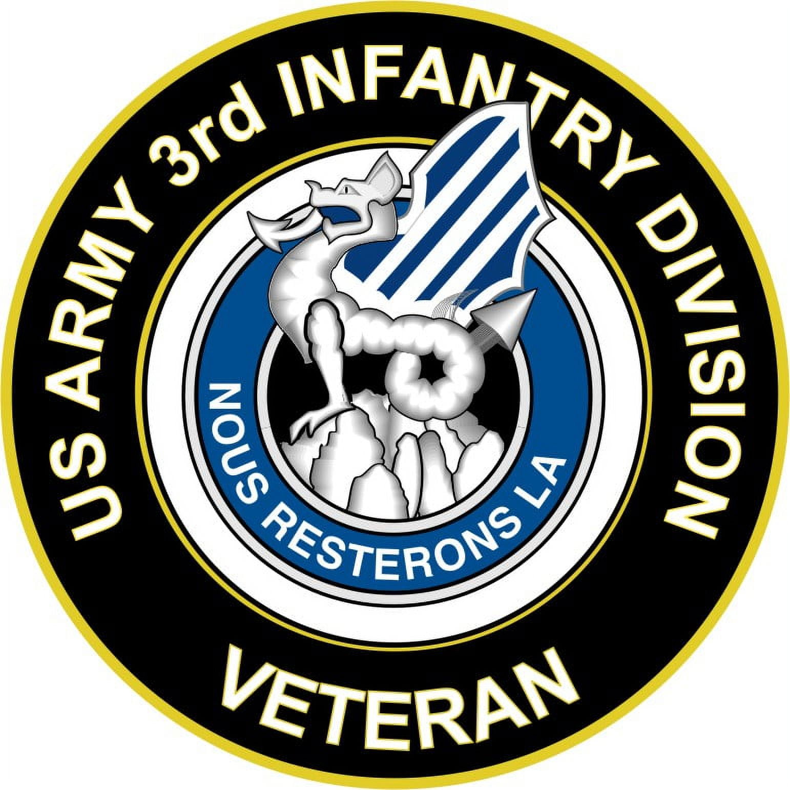 3.8 Inch U.S. Army 3rd Infantry Division Unit Crest Veteran Sticker ...