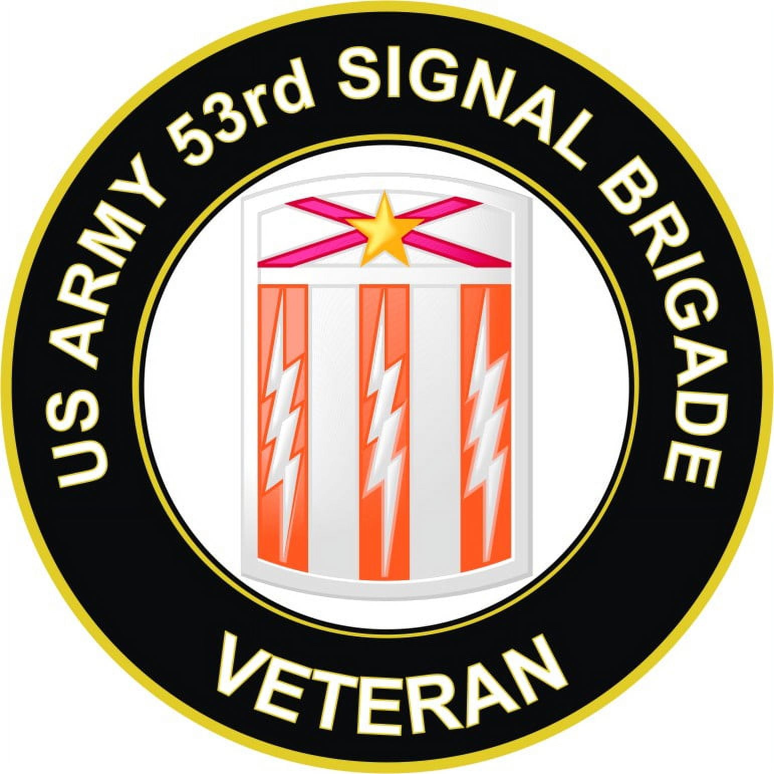 3.8 Inch U.S. Army 53rd Signal Brigade Veteran Sticker Decal - Walmart.com