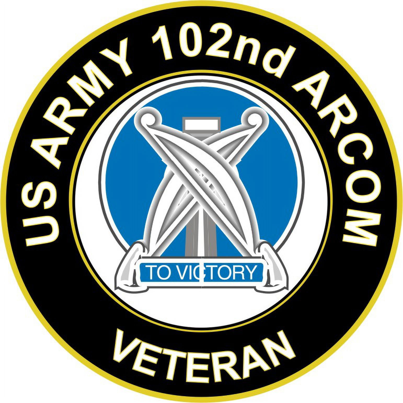 3.8 Inch U.S. Army Veteran 102nd ARCOM Unit Crest Sticker Decal ...