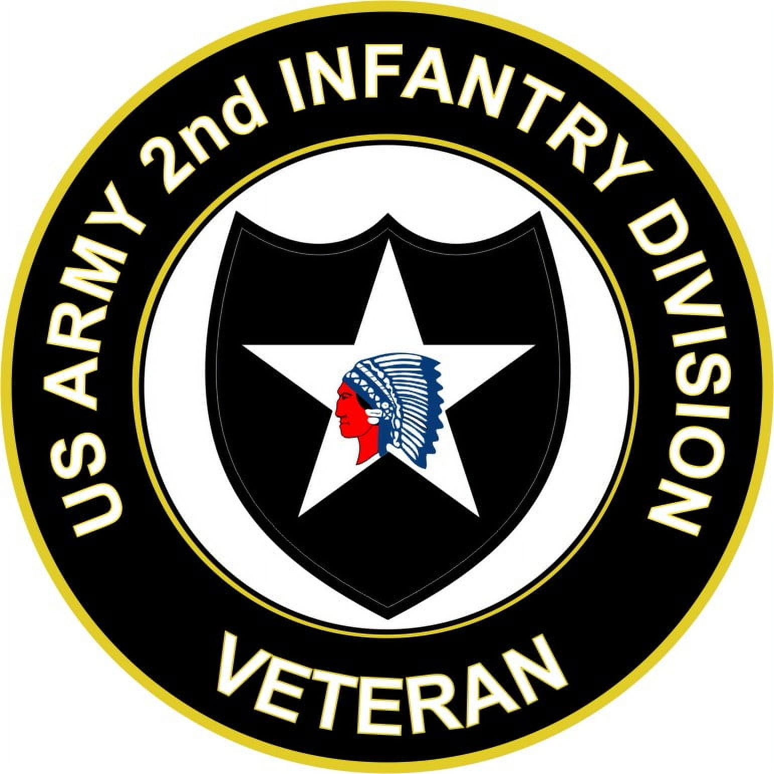 3.8 Inch U.S. Army Veteran 2nd Infantry Division Sticker Decal ...