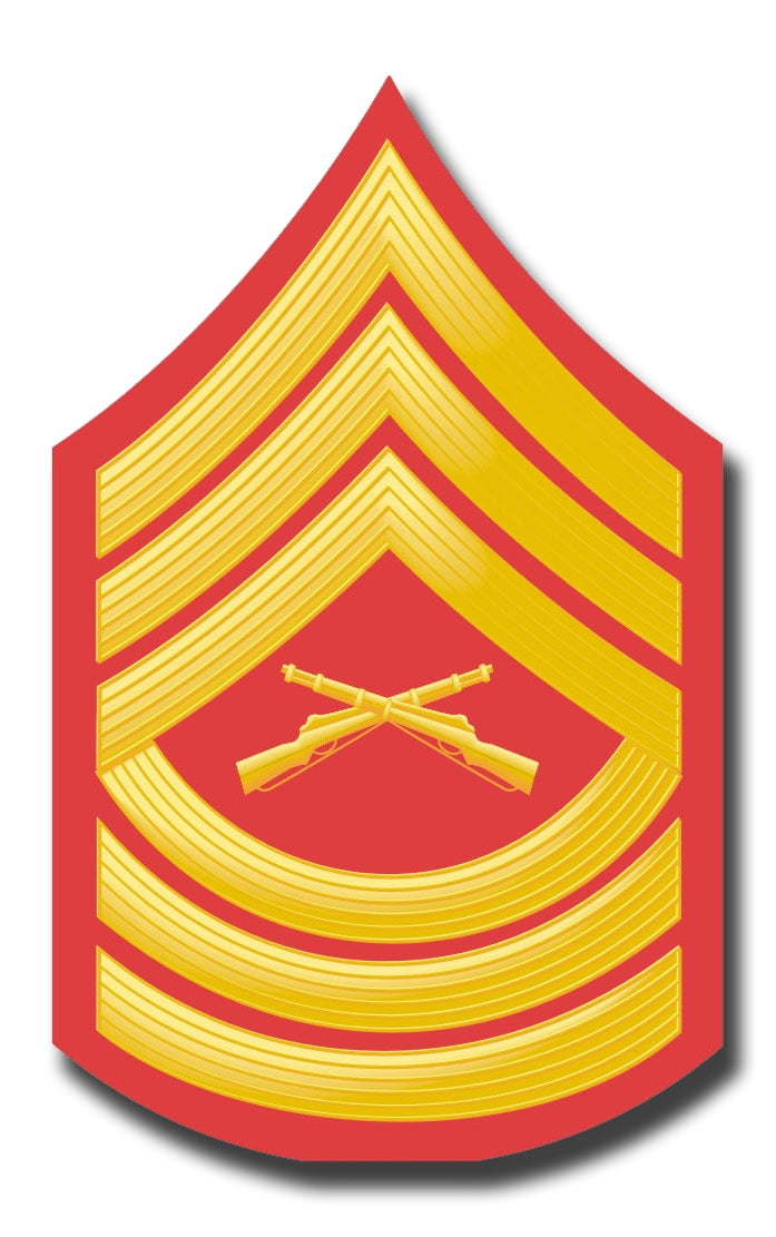 3.8 Inch USMC E-8 MASTER SERGEANT RED / GOLD CHEVRON DECAL - Walmart.com