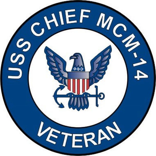 3.8 Inch USS Chief MCM-14 Veteran Decal Sticker - Walmart Business Supplies