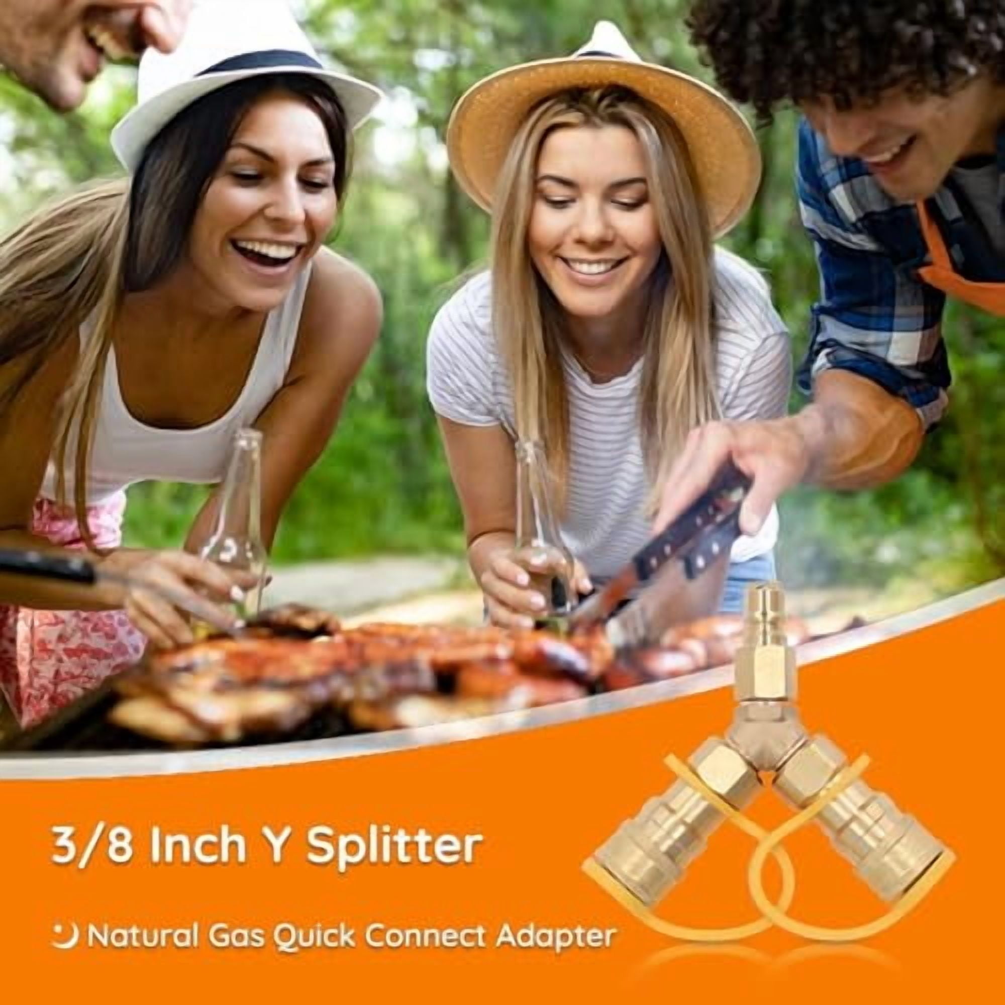 3/8 Inch Y Splitter Gas Quick Connect Adapter, Separator Quick Connect ...