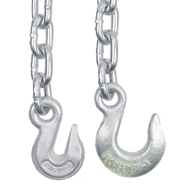 3/8 Inch x 14 Feet Steel Logging Chain with One Grab Hook and One Slip ...