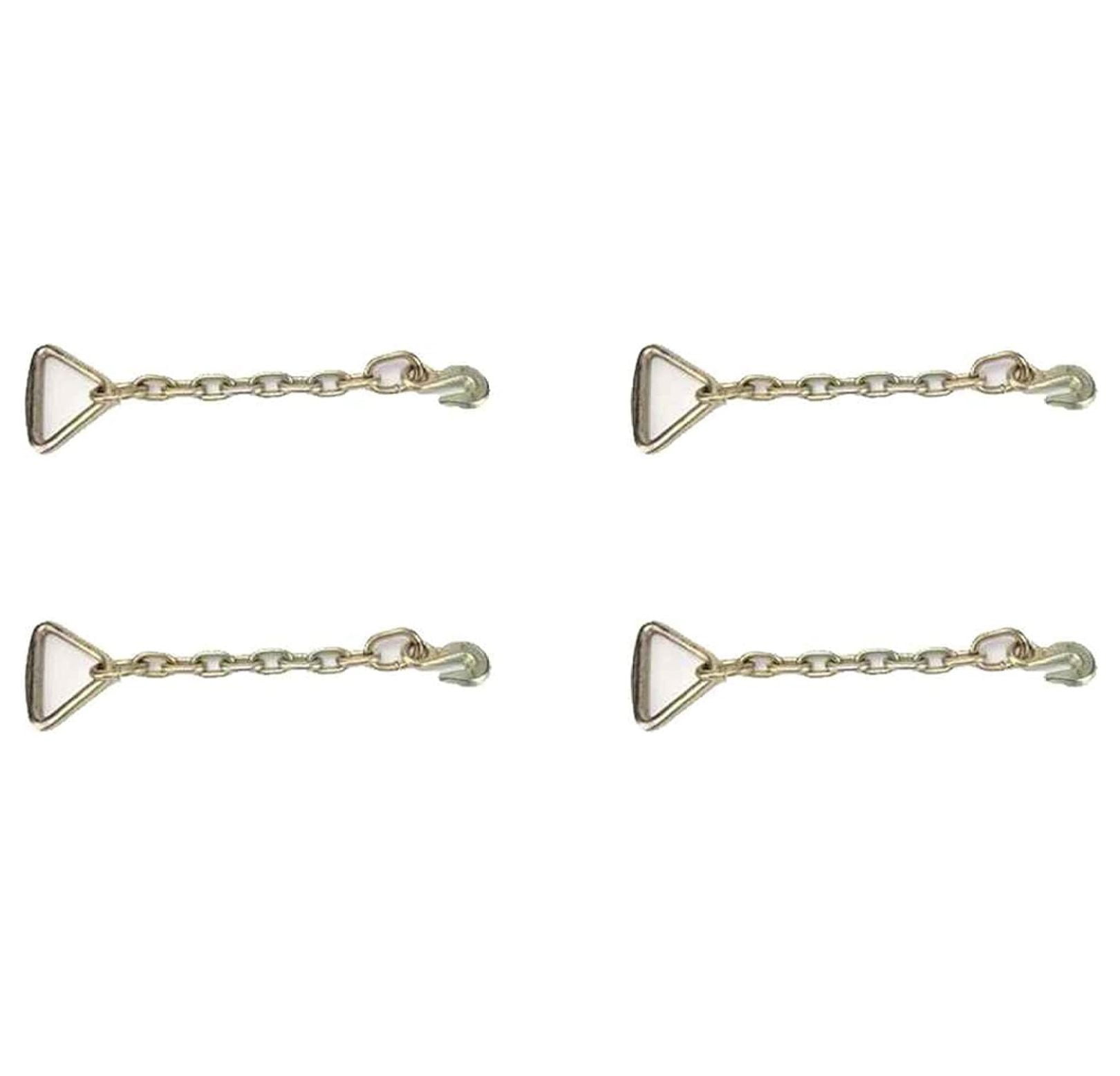 3/8 Inch x 18 Inch Chain Extension with D-Ring and Grab Hook 4 Pack ...