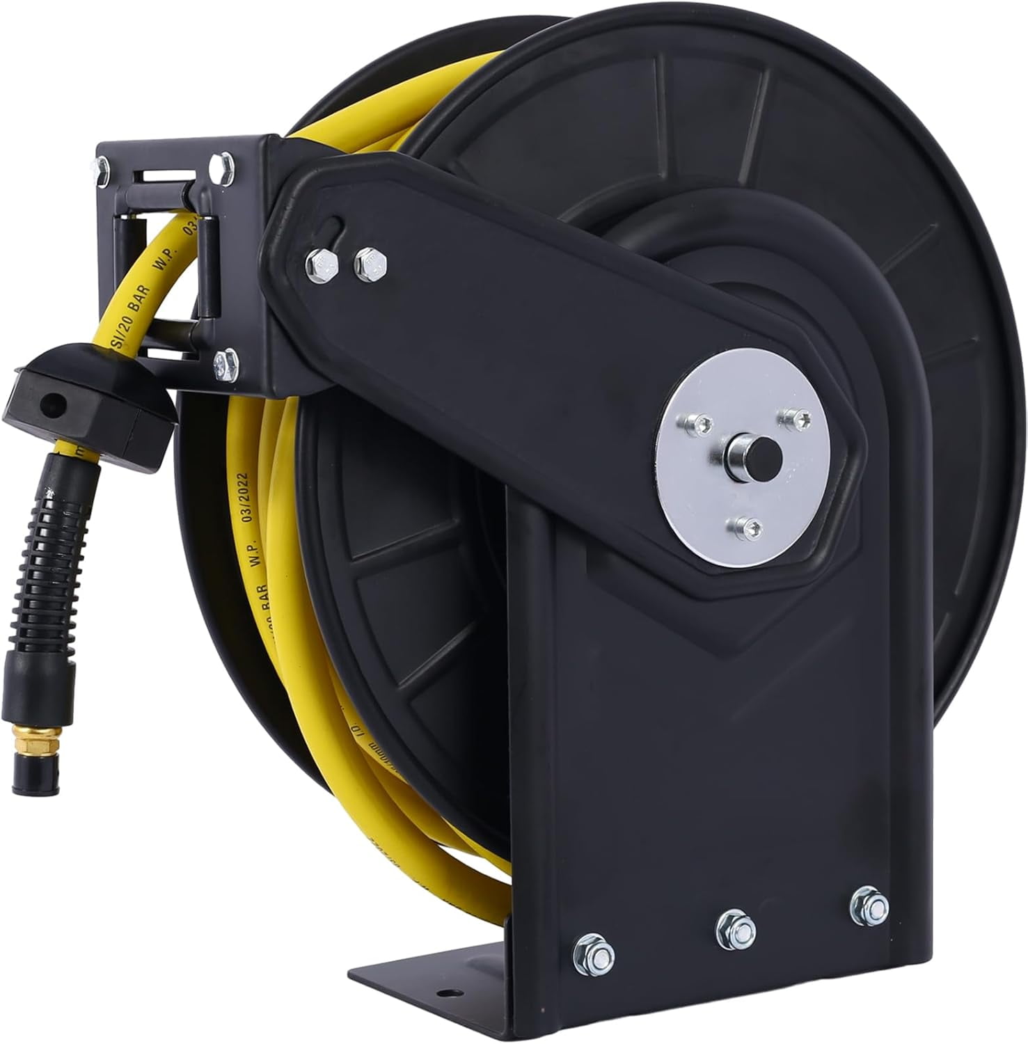 3/8" Inch x 50' Feet Retractable Air Hose Reel, Air Compressor Hose ...