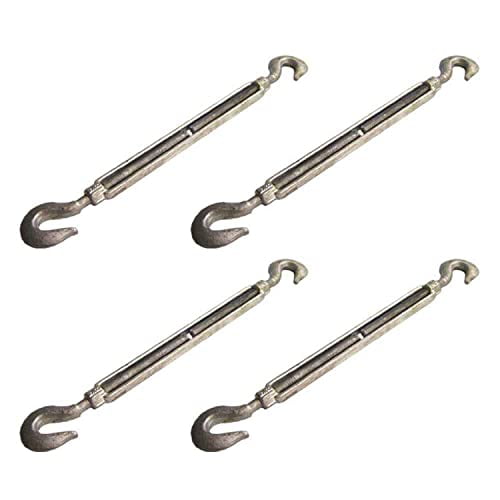 3/8 Inch x 6 Inch Hook and Hook Galvanized Turnbuckle, Working Load ...