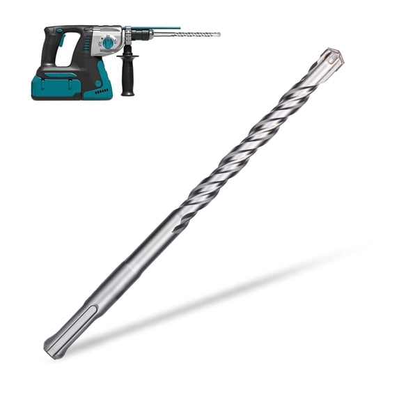 3/8 Inch x 8 Inch SDS Plus Rotary Hammer Drill Bit, Cross Tip Double ...