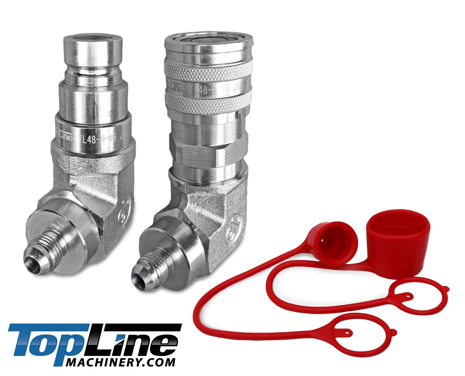 3/8” JIC 90 degree - 1/2" Body Flat Face Quick Connect Coupler Fittings ...