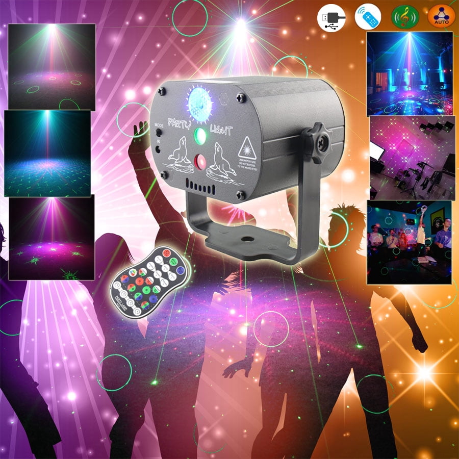 3/8 Lens DJ RGB LED Party Disco Light R&G Laser 60/120 Patterns ...