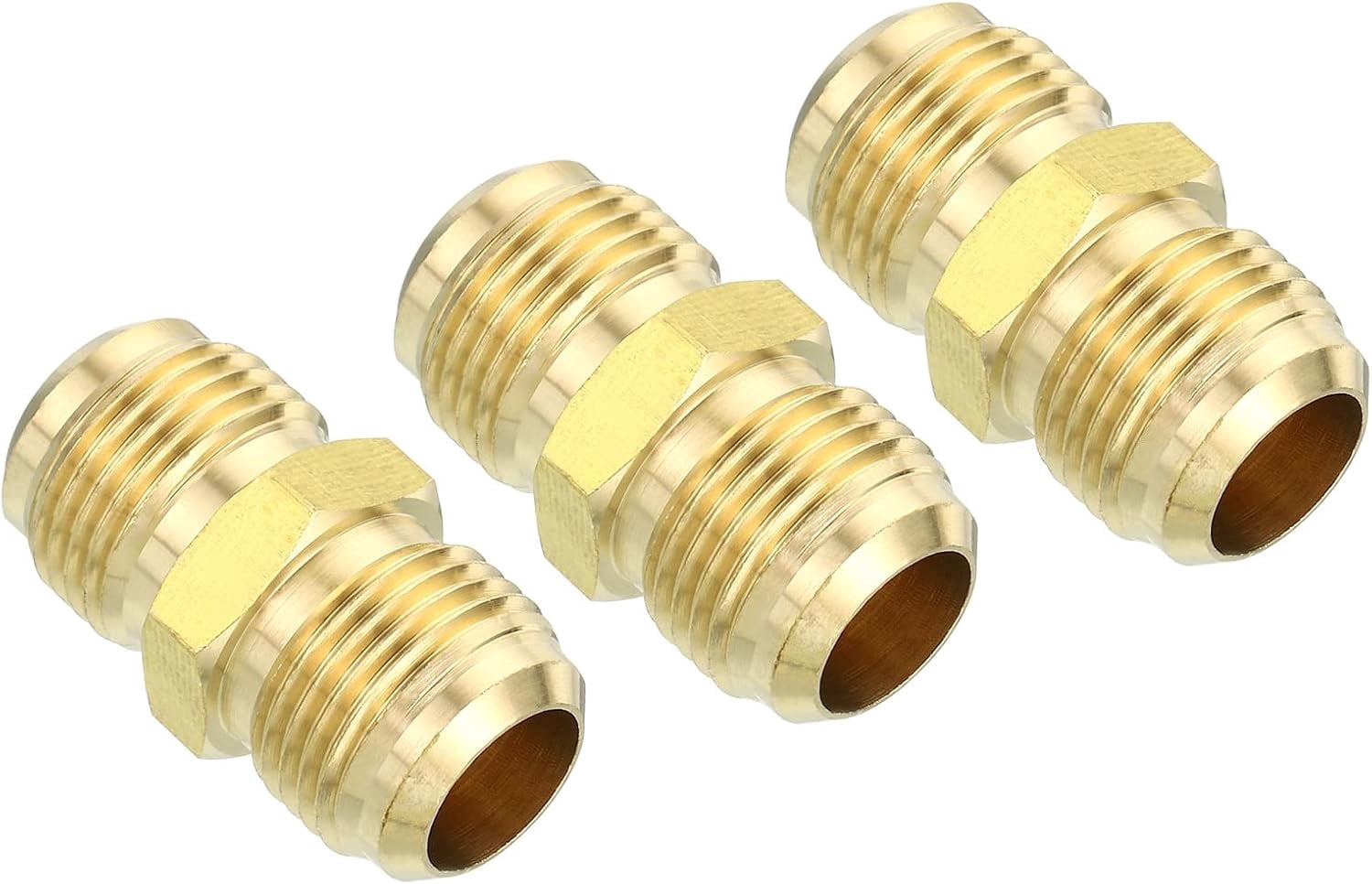 3/8" Male Flare x 1/2" Male Flare Brass Union Connector, Heavy Duty ...
