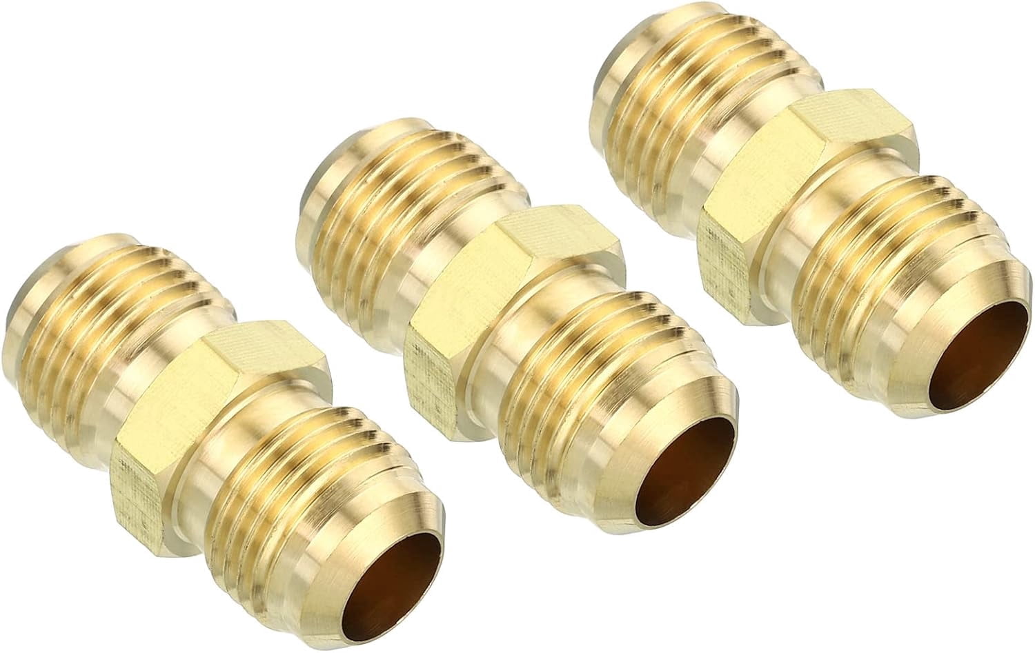 3/8" Male Flare x 1/2" Male Flare Brass Union Connector, Heavy Duty ...