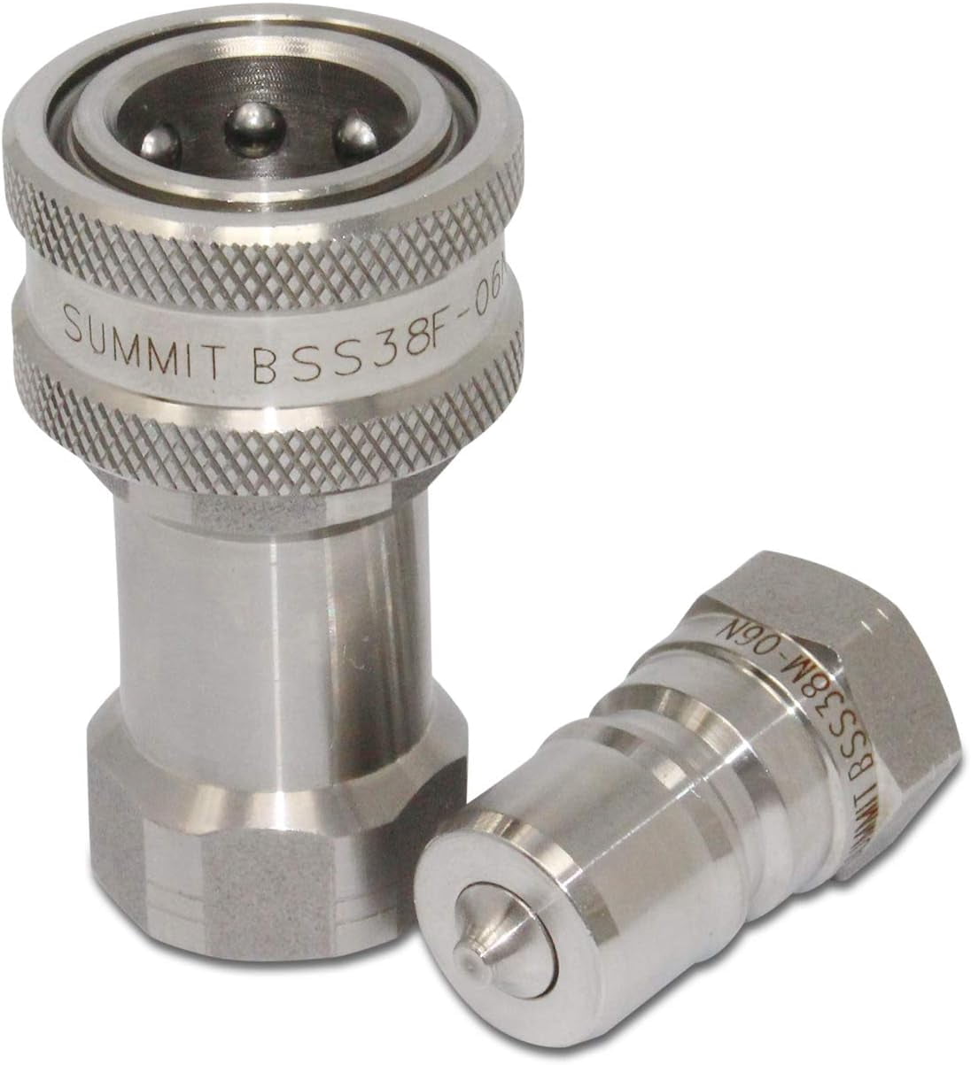 3/8" NPT ISO 7241-B Stainless Steel Quick Disconnect Hydraulic Coupler ...