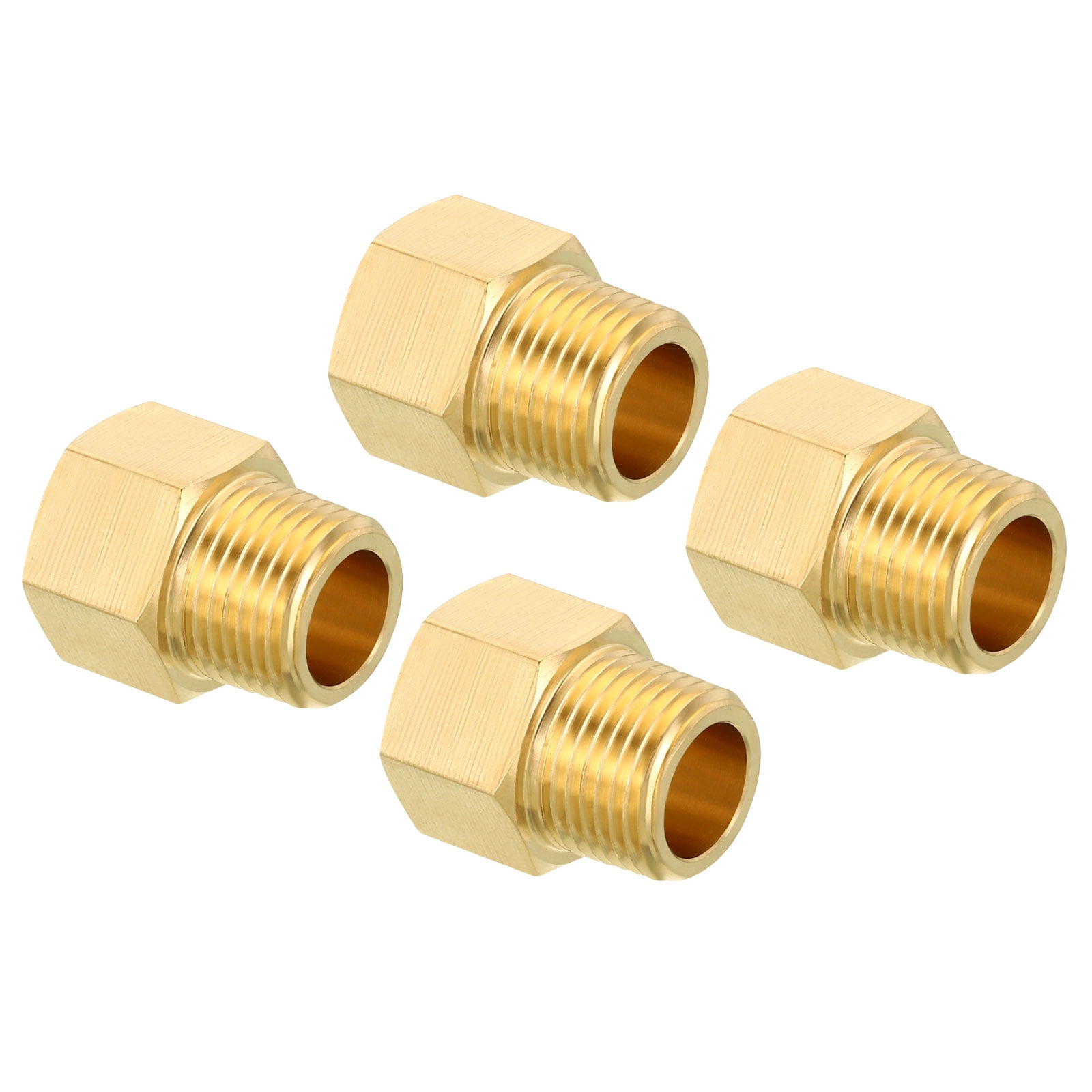 3/8 NPT NPT Male x 3/8 NPT NPT Female Brass Pipe Fitting Hex Reducer Adaptor, 4 Pack - Walmart.com