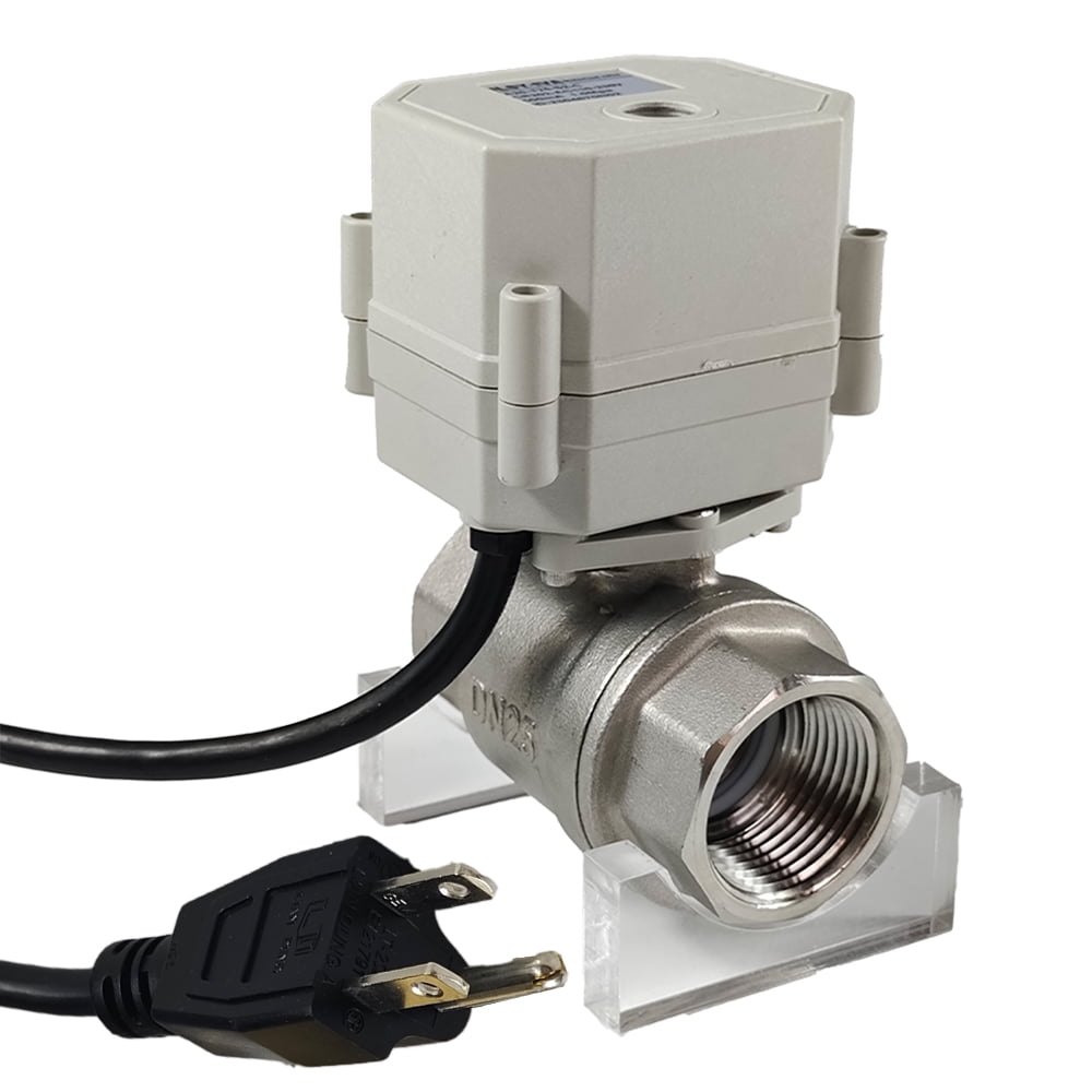 3/8" Normally Open 110VAC-230VAC Motorized Ball Valve, Stainless Steels ...