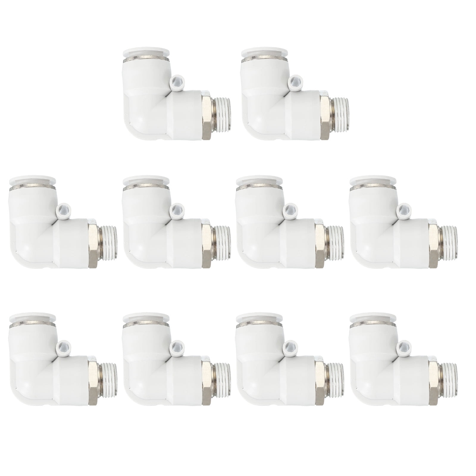 3/8"PT Push to Fitting, 10 Pack 14mm Pneumatic Air Quick Connector Male Thread 90 Degree 4mm ...