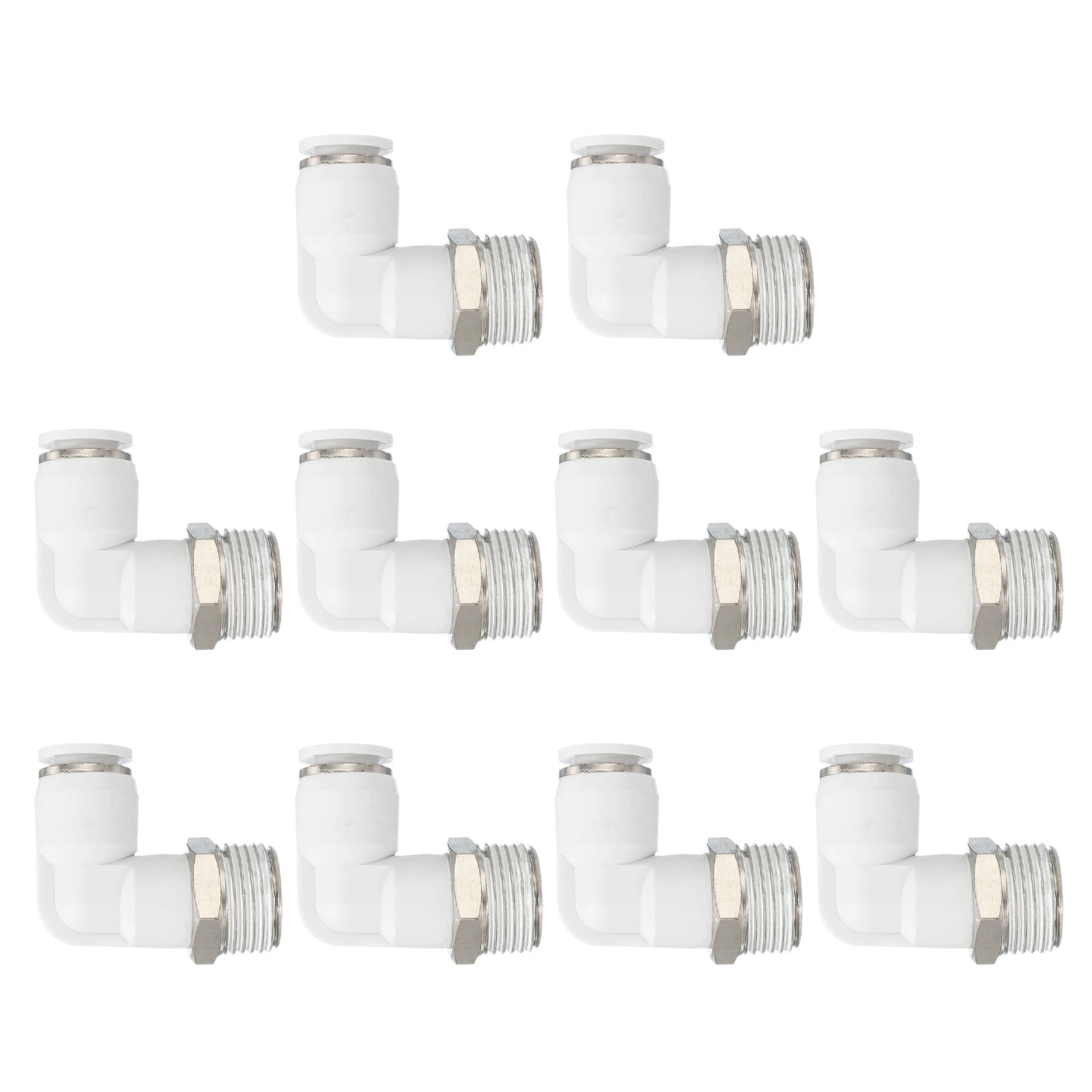 3/8"PT Push to Fitting, 10 Pack 8mm Pneumatic Air Quick Connector Male Thread 90 Degree 4mm ...