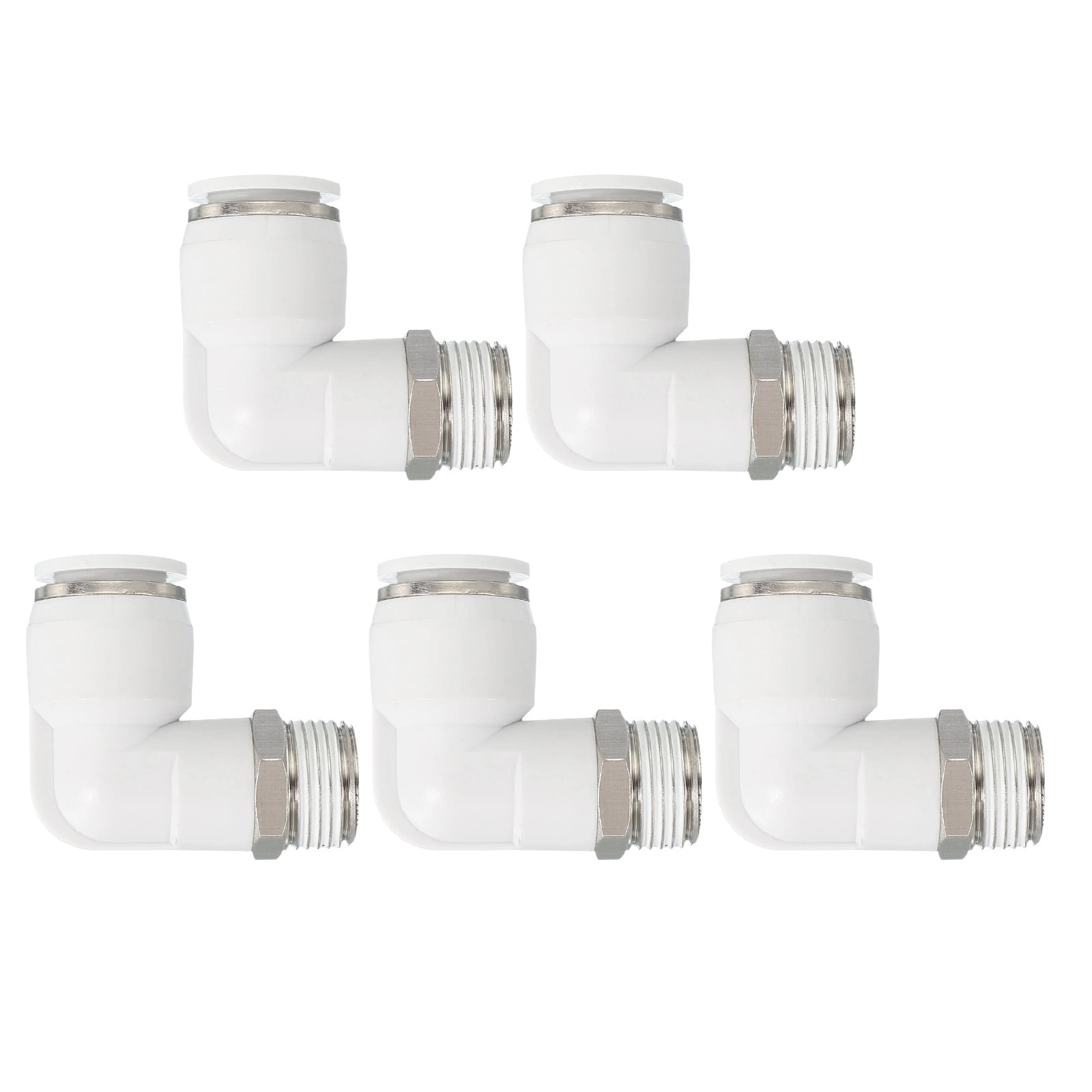 3/8"PT Push to Fitting, 5 Pack 12mm Pneumatic Air Quick Connector Male Thread 90 Degree 4mm ...