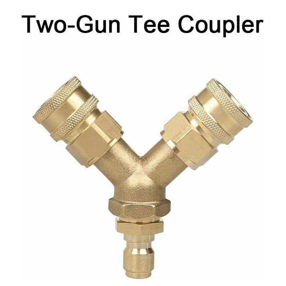 3/8 Pressure Washer Tee Splitter Coupler for Dual Hose Connection ...