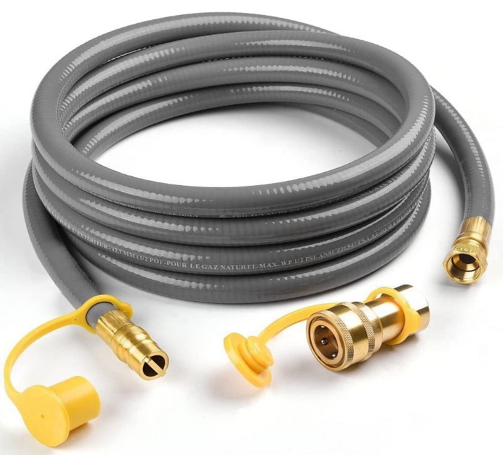 12' Long 3/8" QDD+NG Gas Hose Quick Disconnect Low Pressure 1/2 PSIG ...