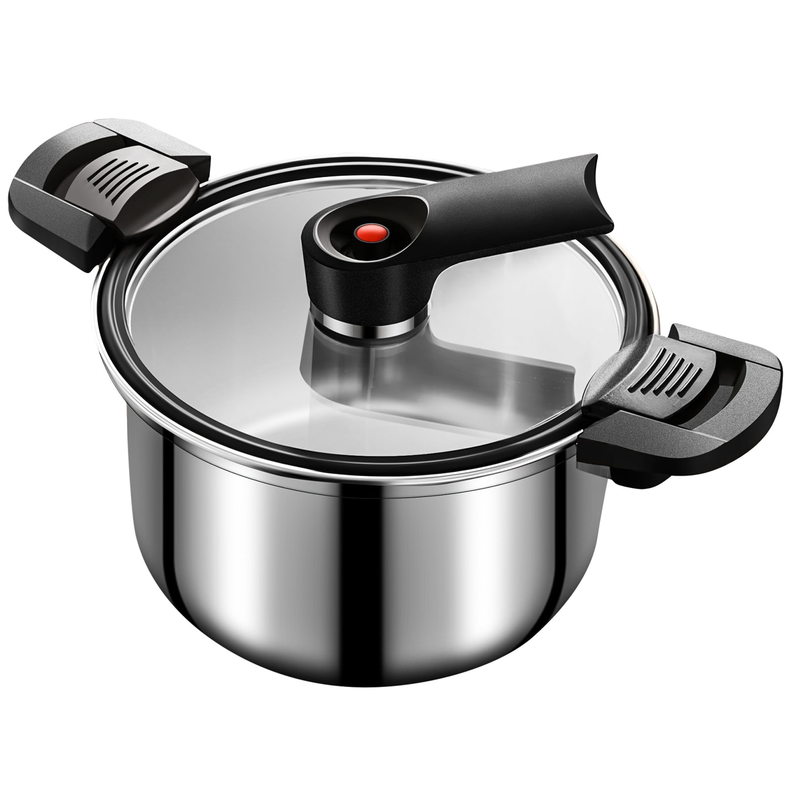 3.8 QT Stainless Steel Micro Pressure Cooker, Push-Pull Lock Pressure ...