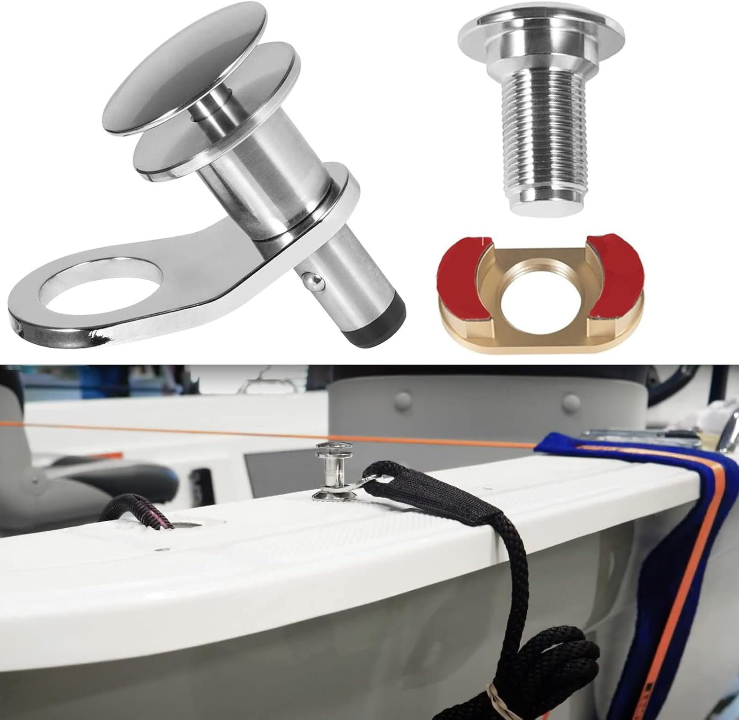 3/8'' Quick Release Boat Holder Kit - Marine Stainless Steel Quick ...