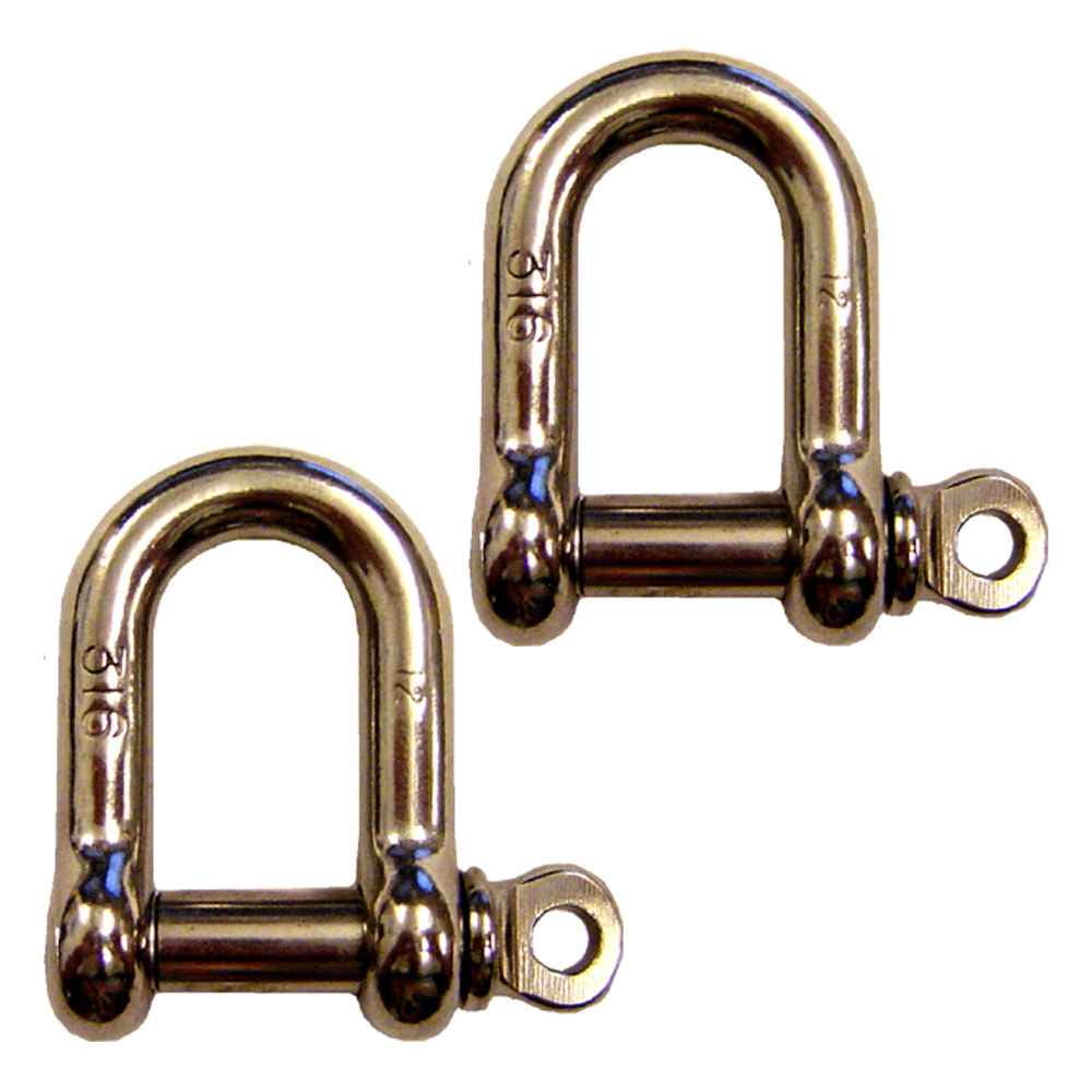 3/8" Screw Pin D Shackle Stainless Steel - 2 Pack - Walmart.com