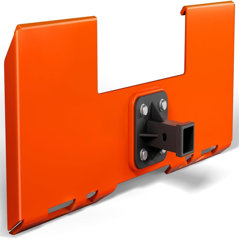 3/8" Skid Steer Mount Plate with 2" Removable Trailer Hitch Receiver ...