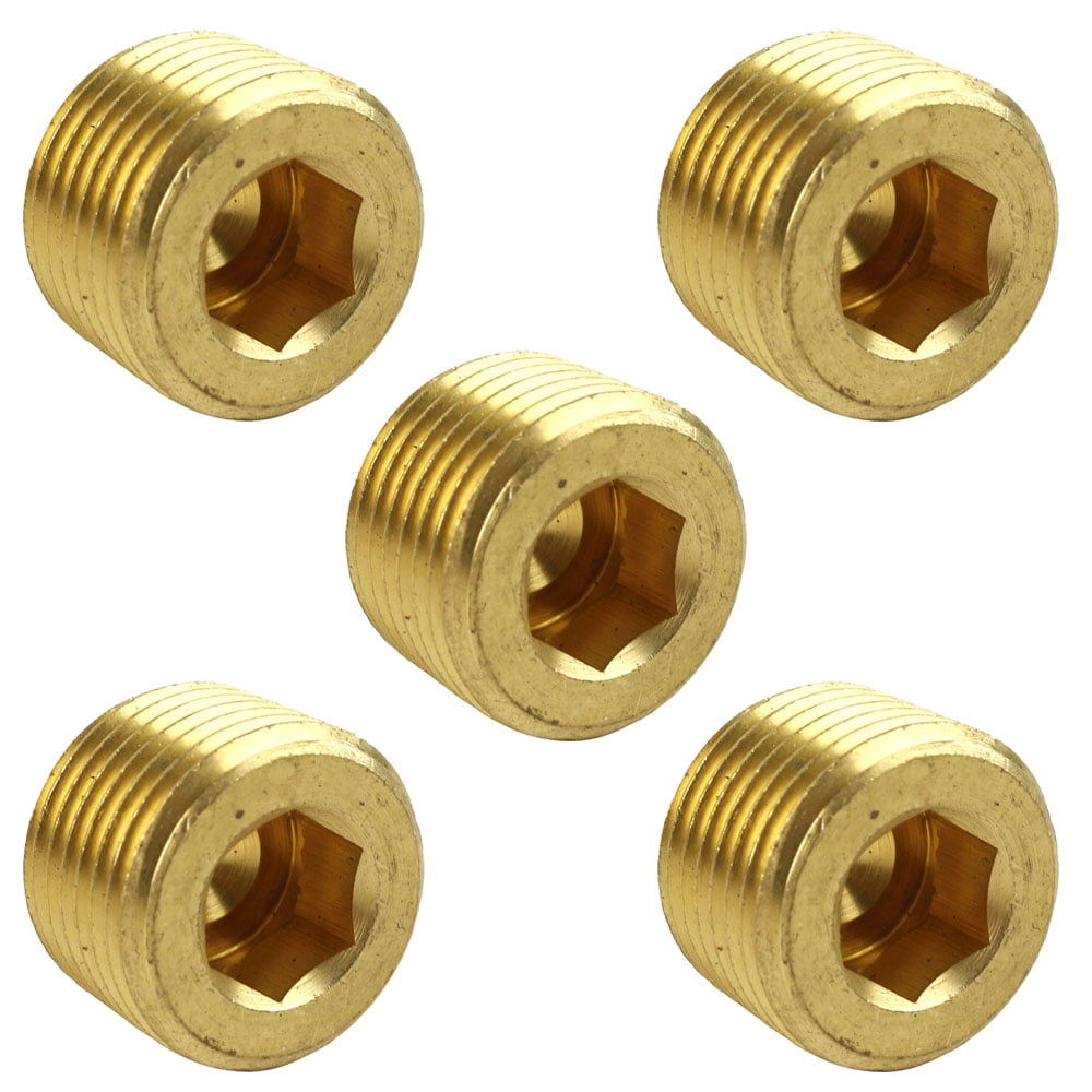 3/8" Solid Brass Male NPT Thread Allen Head Pipe Plug Hex Socket 50135 ...