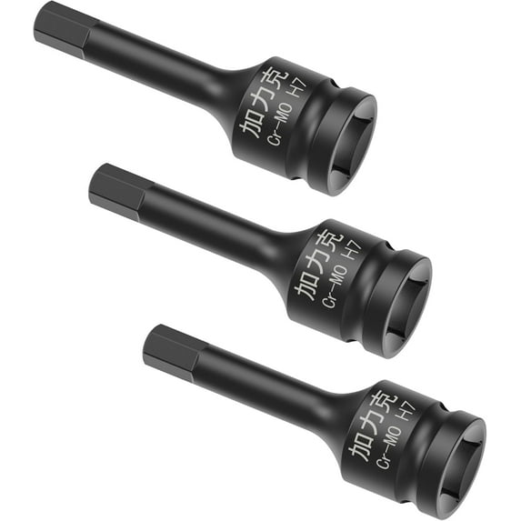 3/8" Square Drive,Impact Hex Bit Socket, 60mm(2.36") Length, Hex Driver ...