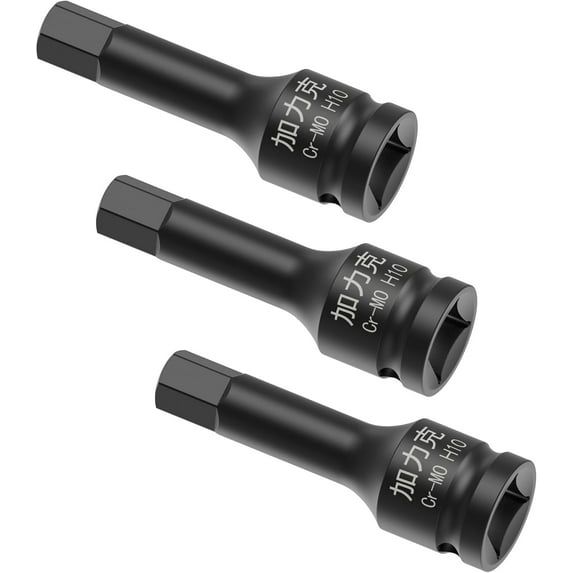 3/8" Square Drive,Impact Hex Bit Socket, 60mm(2.36") Length, Hex Driver ...