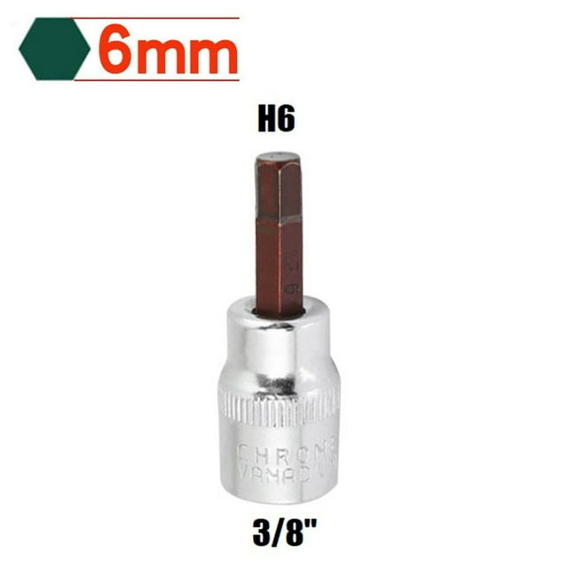 3/8 Square Drive Socket Wrench Hex Screwdriver Bits H3-10 Hexagon ...