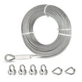 3/8" Stainless Steel Cable, 125FT Wire Rope, 7X 19 Strands Zip Line ...