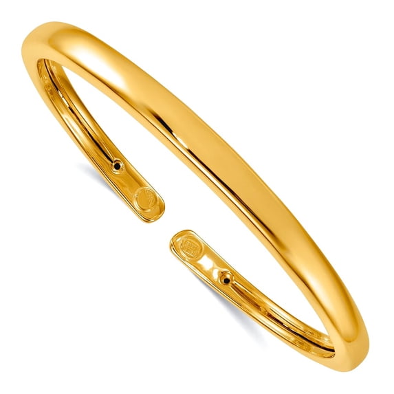 3.8 To 5.7mm 14k Solid Yellow Gold Polished Tapered Flexible Cuff ...