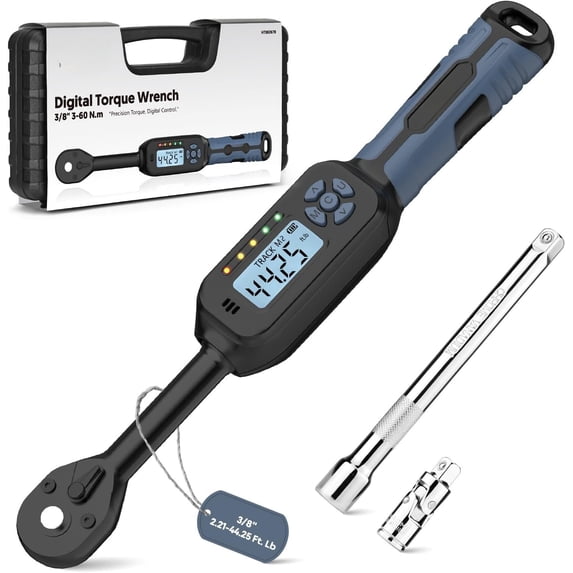 3/8 Torque Wrench Digital (2.21-44.25 Ft. Lb) +-2% Accuracy Digital ...