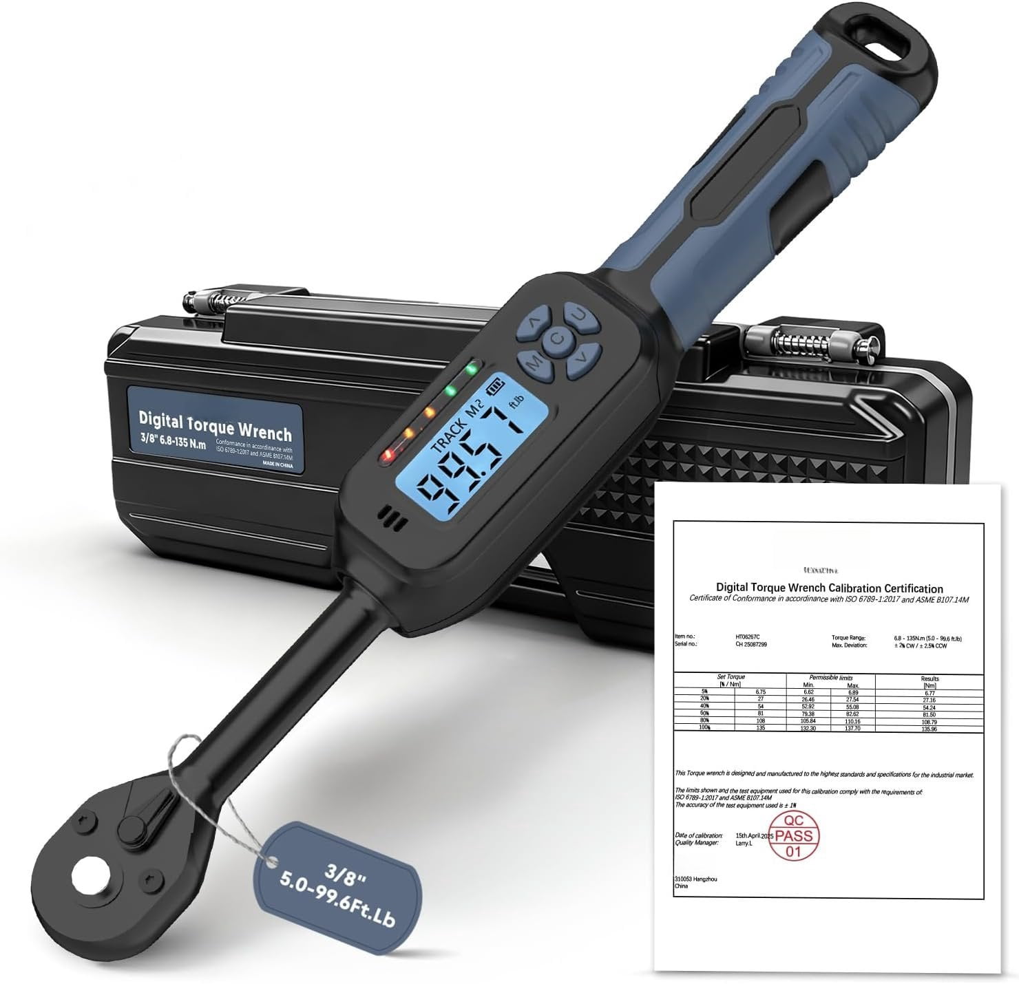 3/8 Torque Wrench Digital (5.02-99.6 Ft.Lb)+-2% Accuracy Digital Inch ...