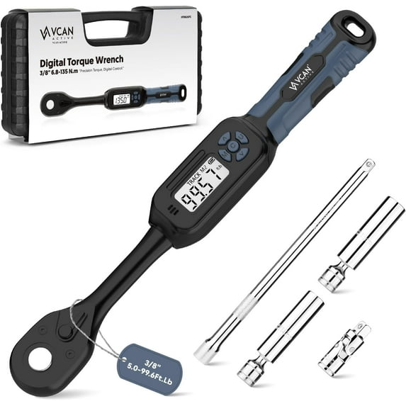 3/8 Torque Wrench Digital (5.02-99.6 Ft.Lb）±2% Accuracy Digital Spark ...