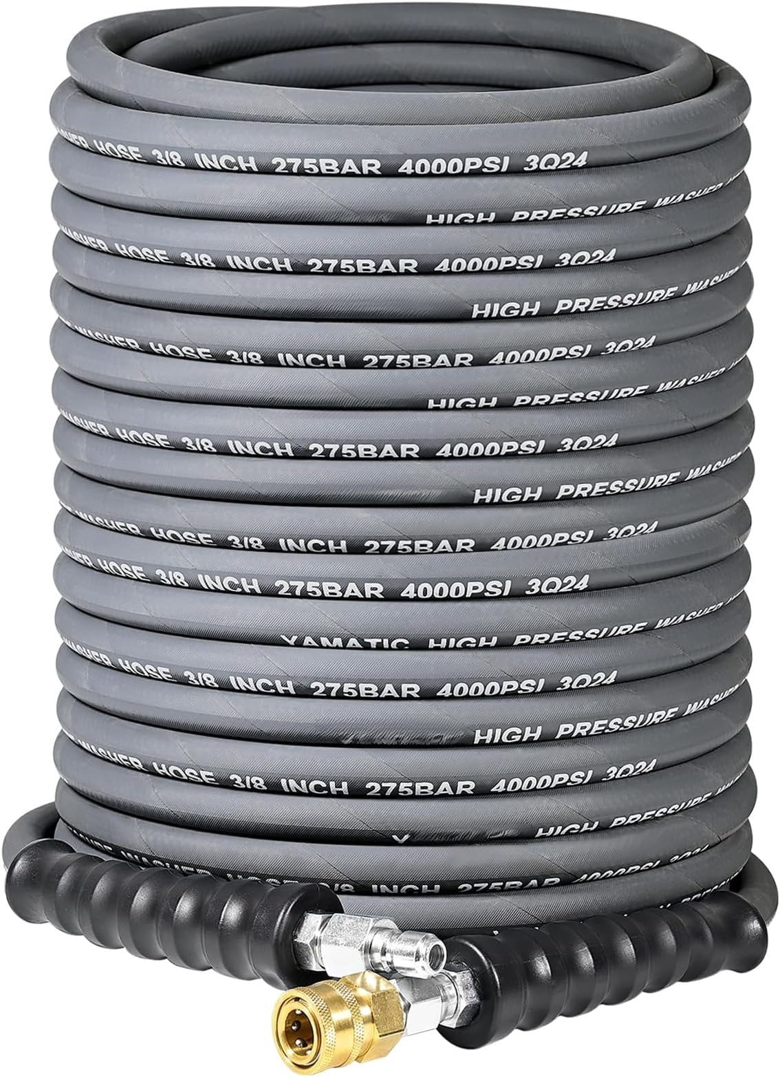 3/8" Washer Hose 100FT, Kink Replacement Hose with Swivel Quick Connect ...